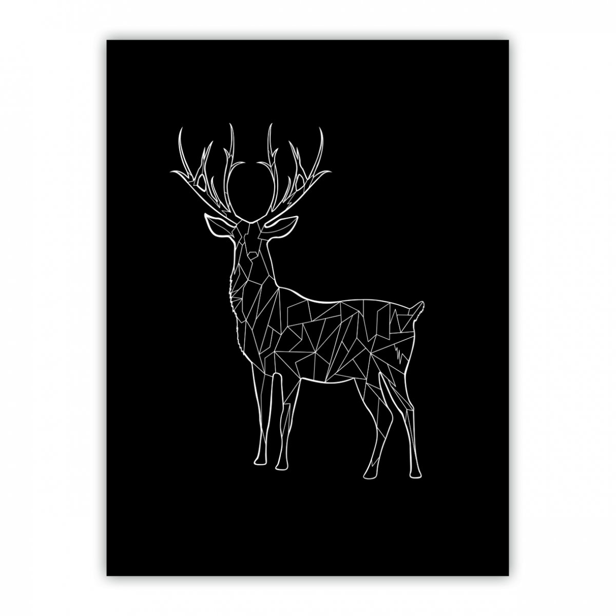 Dyr | Kunst | Plakat | Hjort, sort