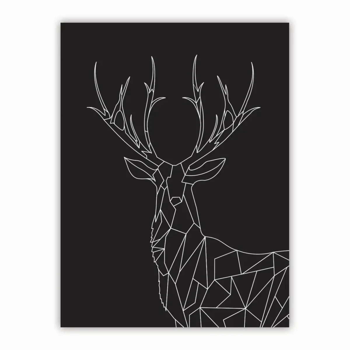Dyr | Kunst | Plakat | Hjort hoved, sort