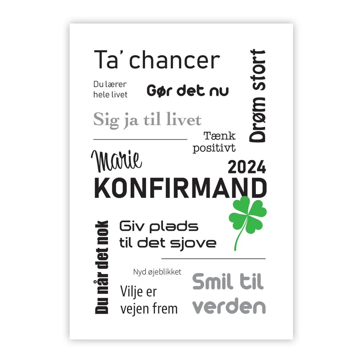 Konfirmand wordle med NAVN - Konfirmand - papiplakater